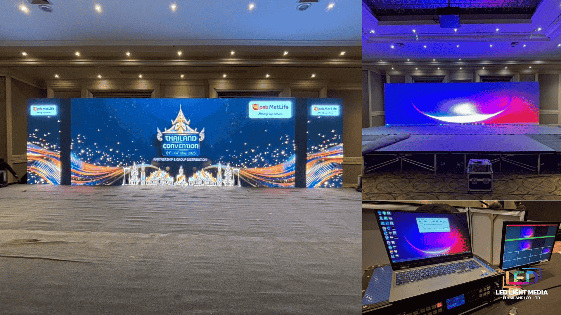 จอ LED ขนาดกว้าง 9 x สูง 2.5 m @โรงแรมดุสิตธานี พัทยา